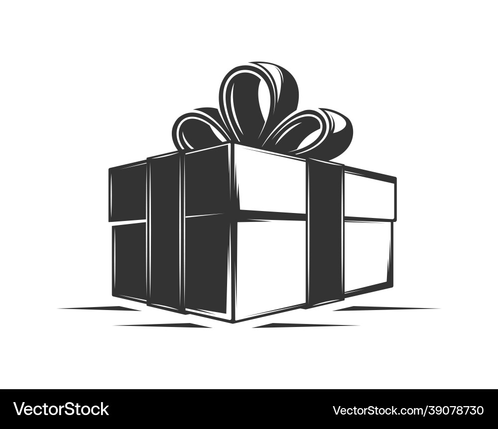 Vintage gift box isolated on white background Vector Image