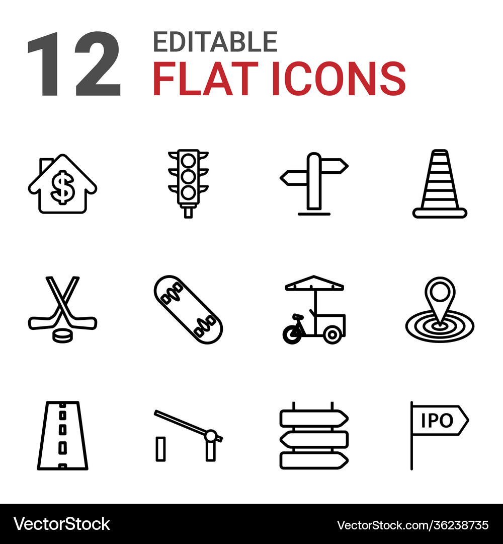 12 street icons Royalty Free Vector Image - VectorStock