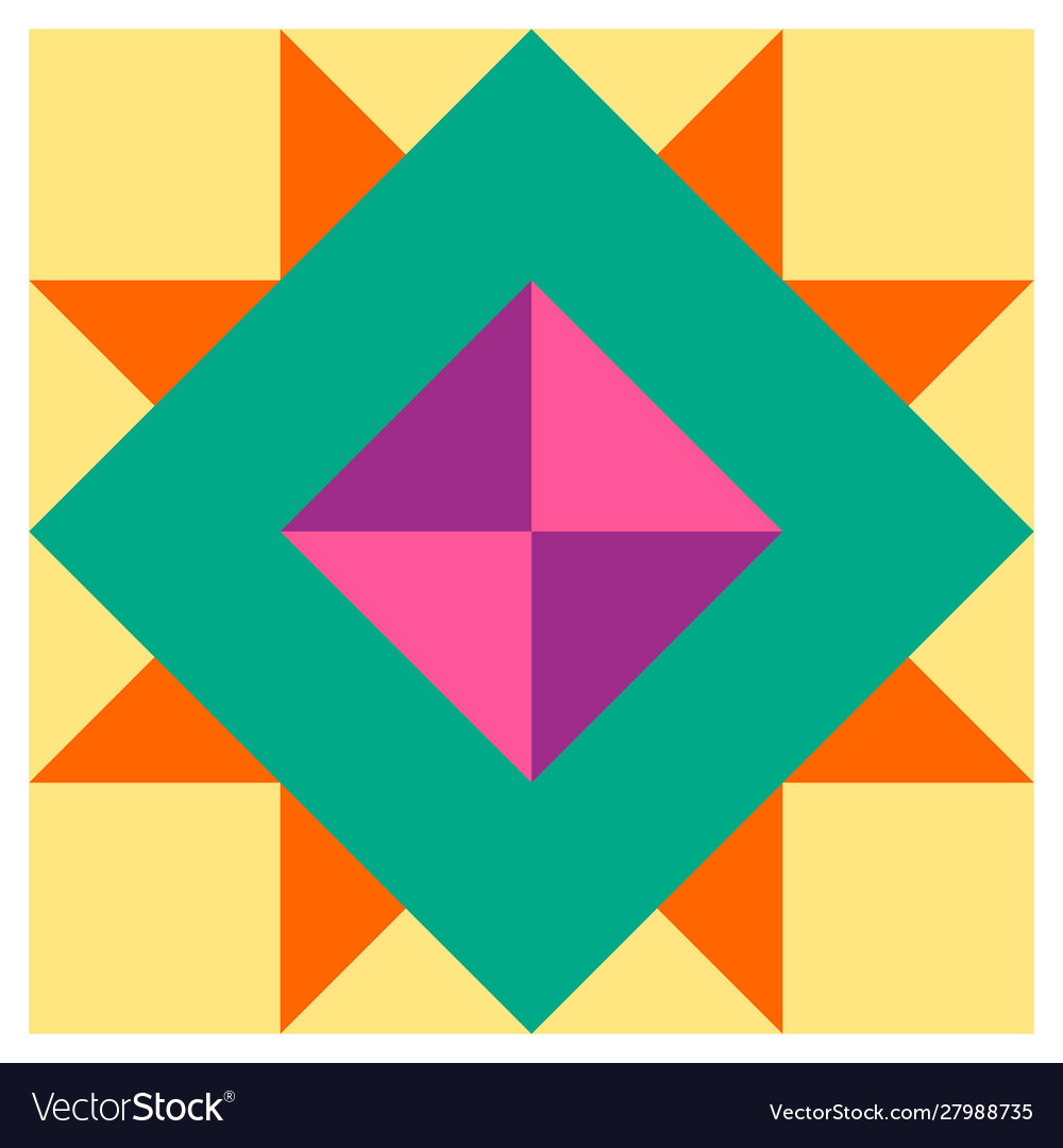 Barn quilt pattern amish patchwork design Vector Image