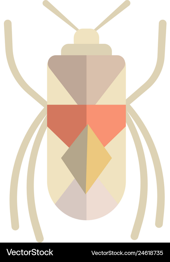 Beetle flat on white Royalty Free Vector Image