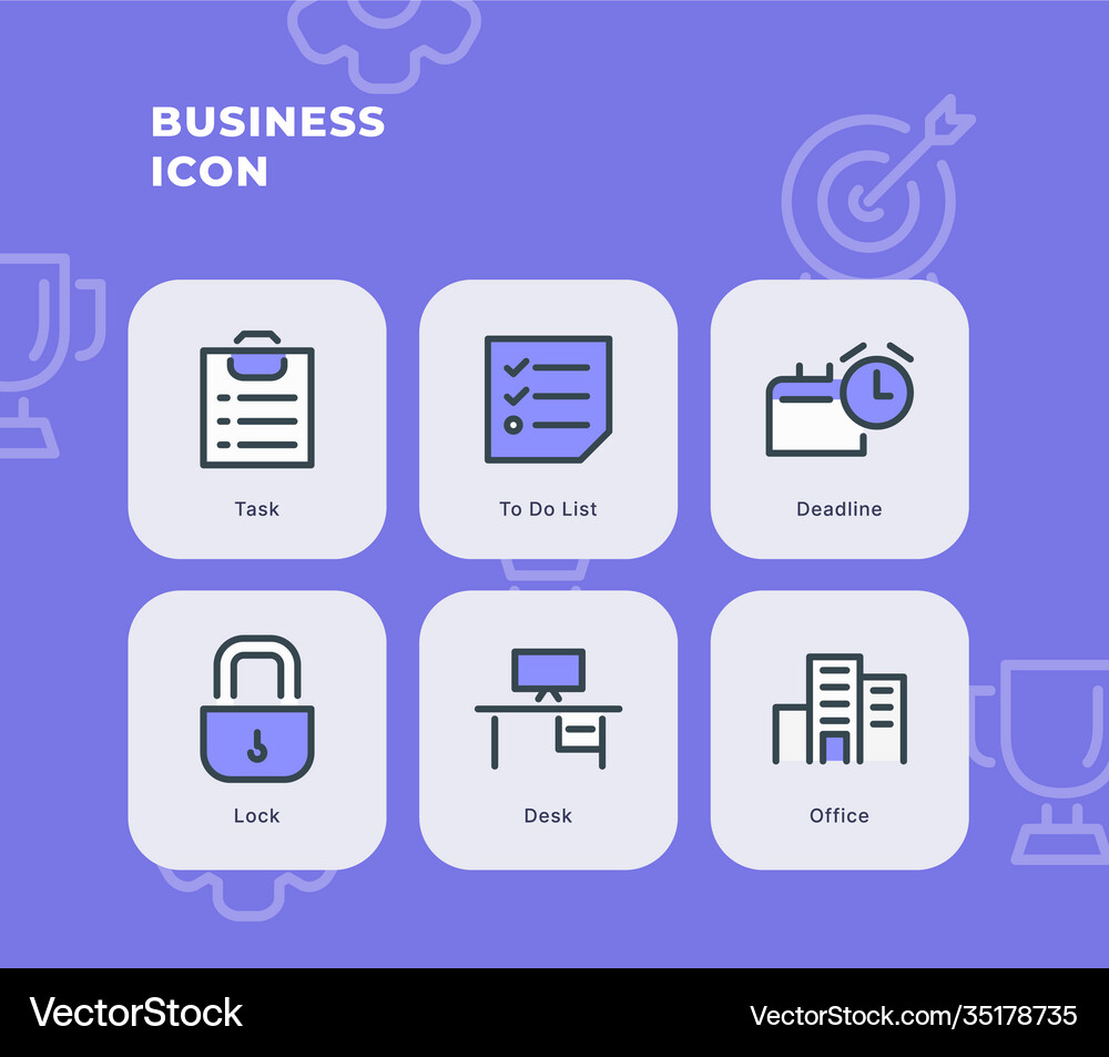 Business icon set collection package with dual Vector Image
