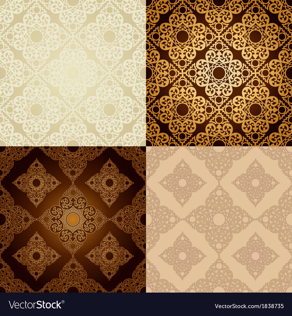 Islamic Damask Patterns Royalty Free Vector Image