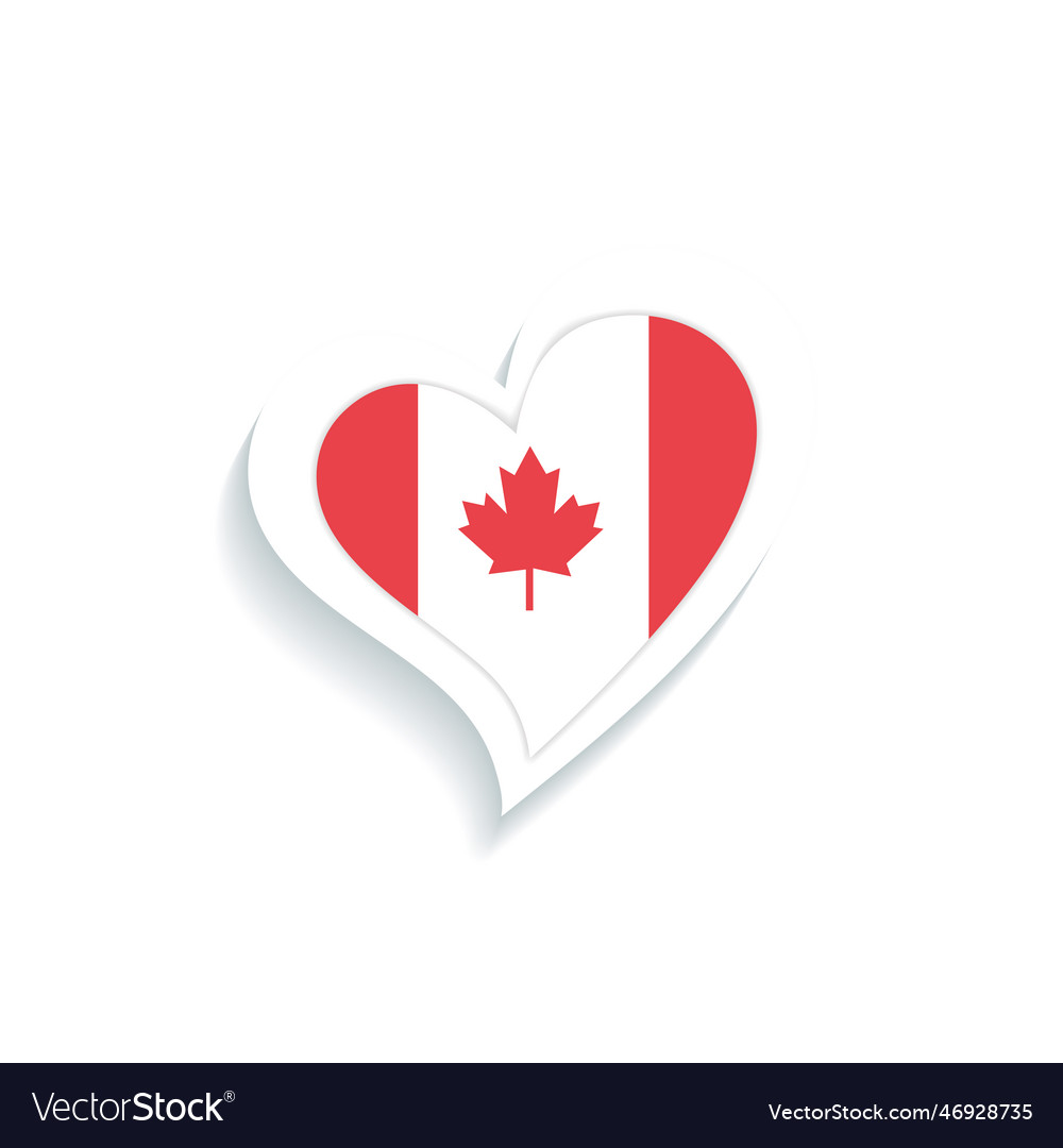 Isolated heart shape with the flag of canada Vector Image