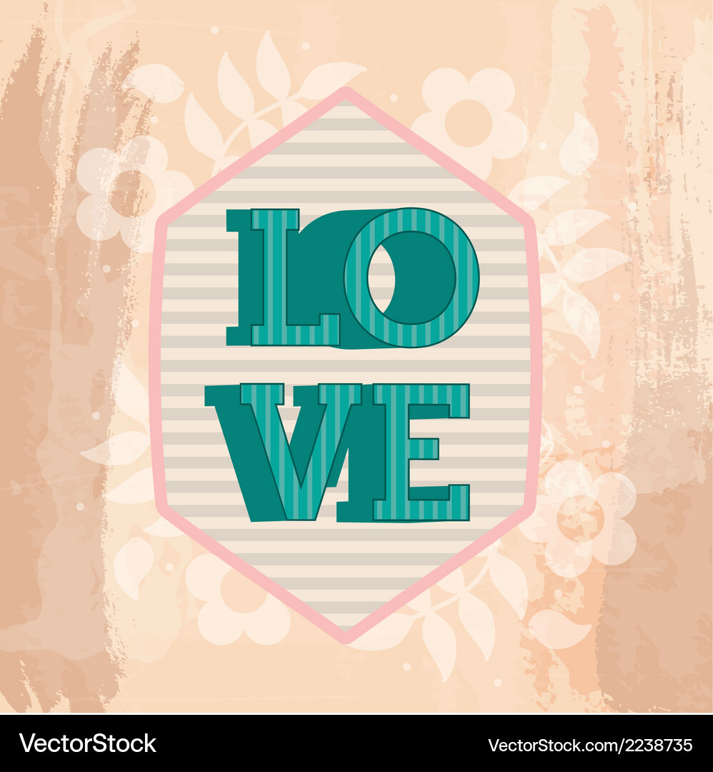 Love design over floral background Royalty Free Vector Image