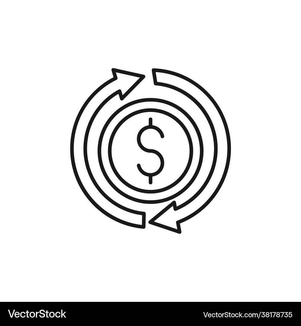 Money cash back icon bonus return Royalty Free Vector Image