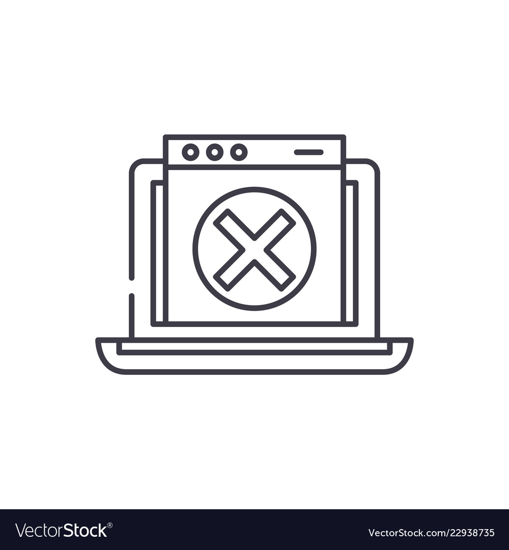 Network error line icon concept error Royalty Free Vector