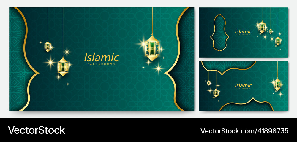 Realistic mandala arabic green islamic design Vector Image