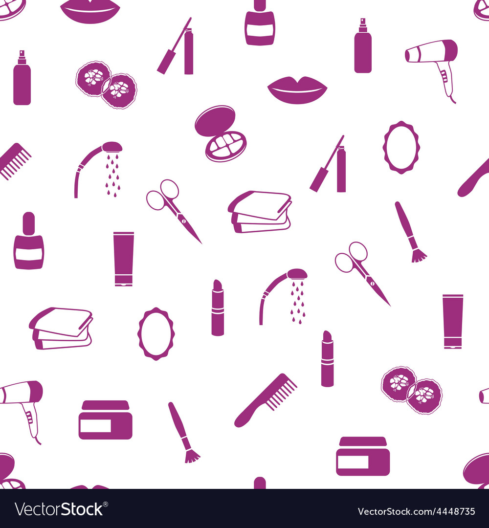 Seamless cosmetics pattern Royalty Free Vector Image