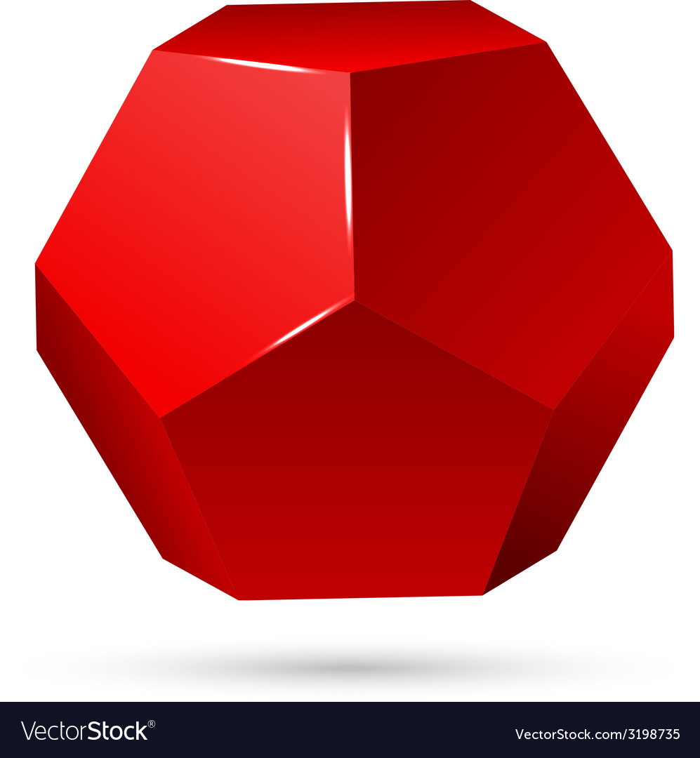 Single red dodecahedron Royalty Free Vector Image Single red dodecahedron Royalty Free Vector Image