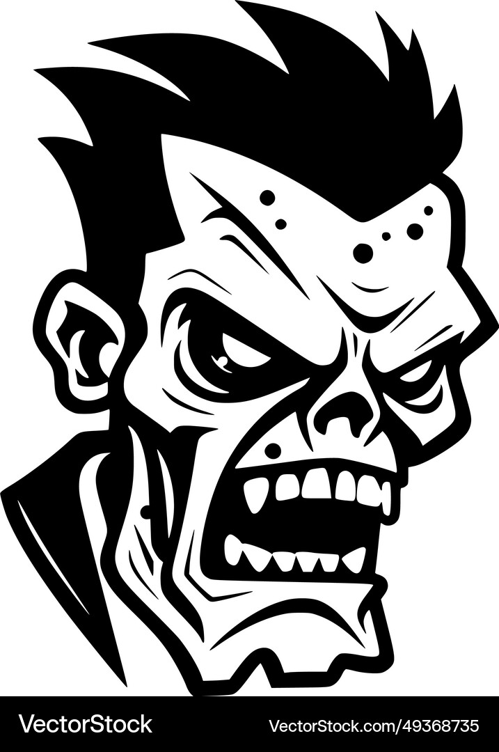 Zombie - black and white isolated icon Royalty Free Vector