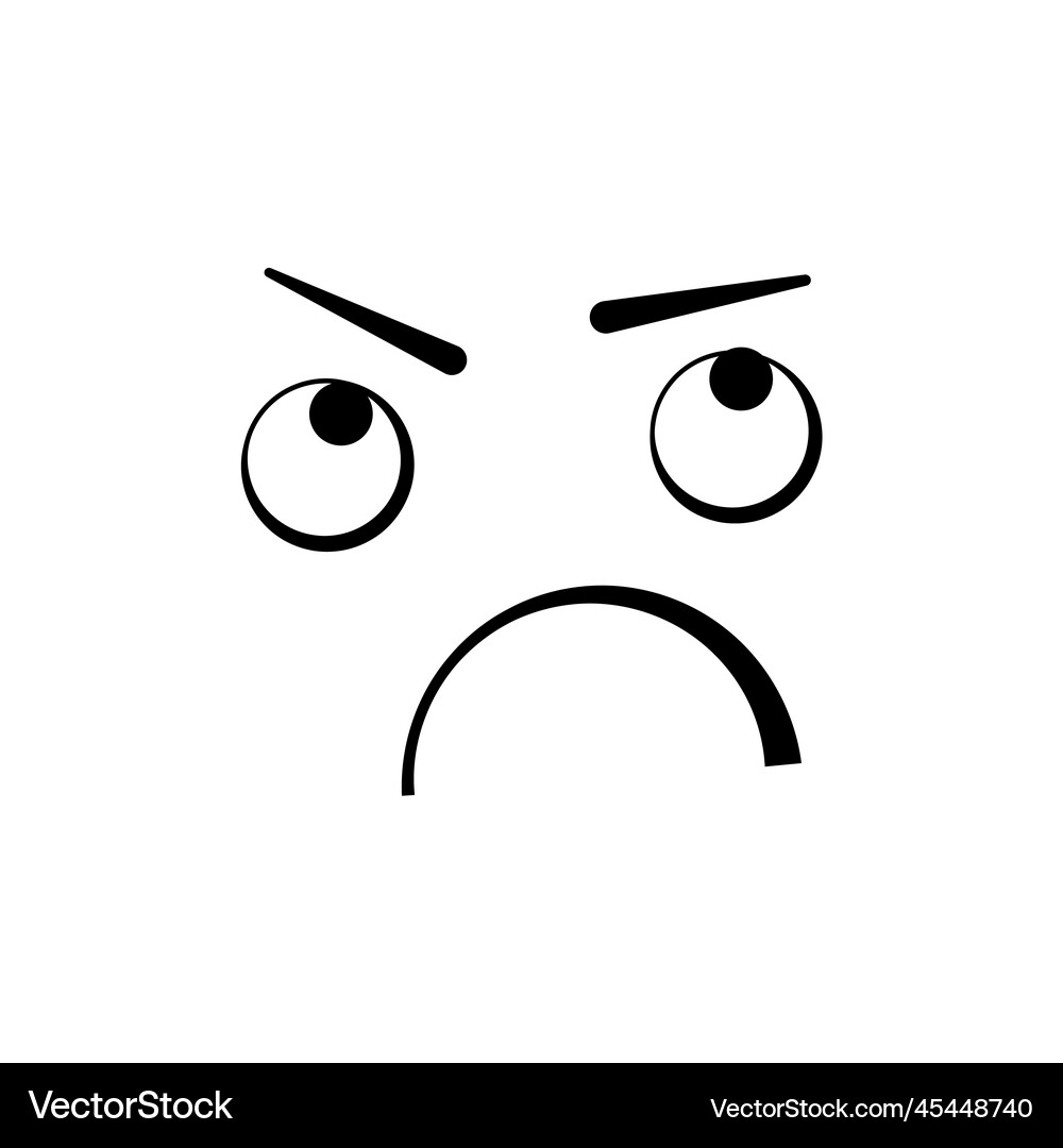 Aggressive cartoon funny face with angry Vector Image