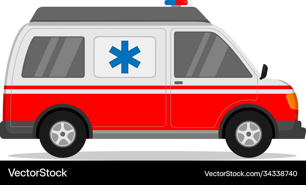 Ambulance design in white and red Royalty Free Vector Image
