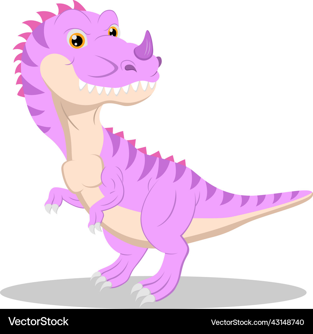 Angry dinosaur cartoon on white background Vector Image