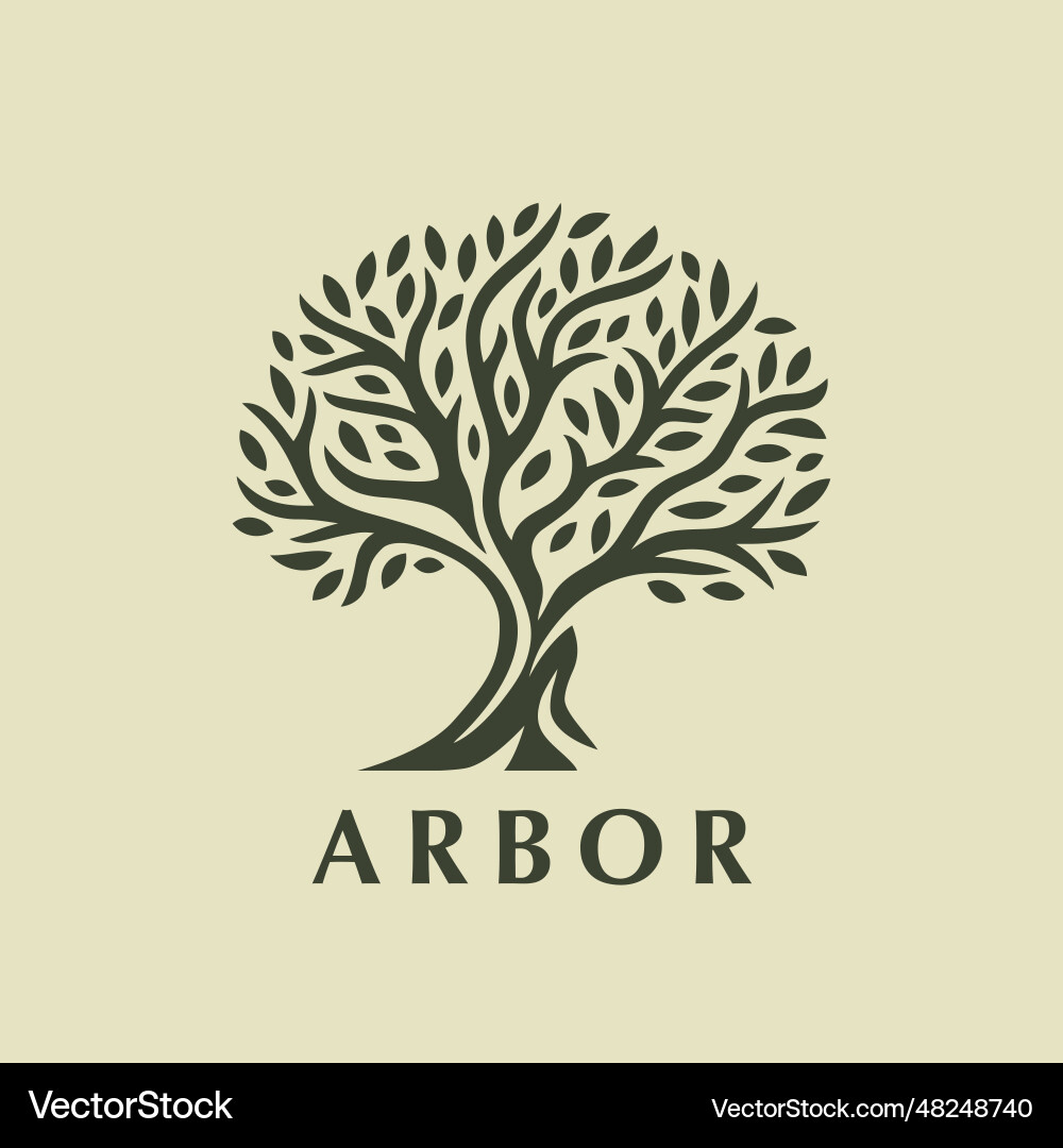 Arbor tree logo mark icon design Royalty Free Vector Image