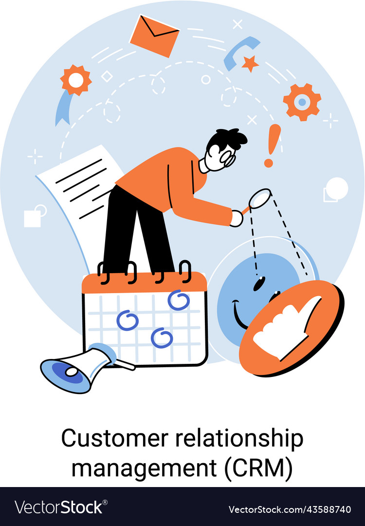 Crm concept customer relationship management Vector Image Crm concept customer relationship management Vector Image