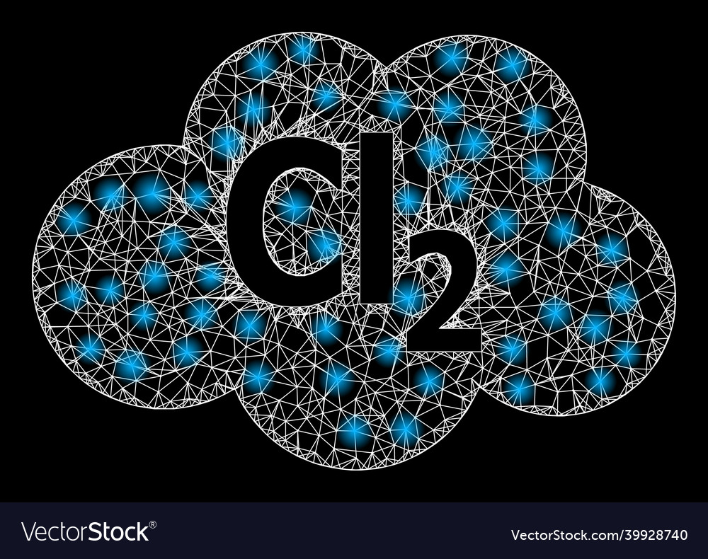 Glossy hatched mesh chlorine cloud with light Vector Image Glossy hatched mesh chlorine cloud with light Vector Image