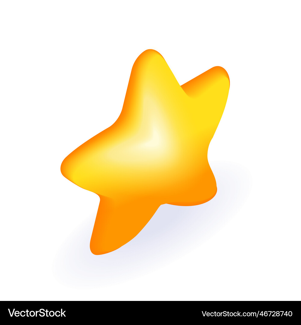 Isometric 3d icon yellow star customer rating Vector Image