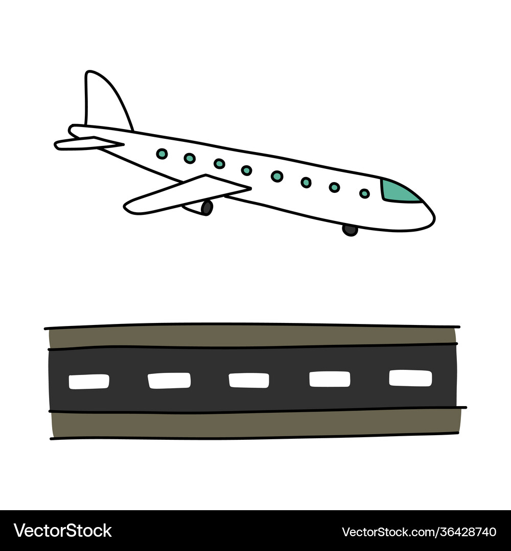 Cartoon Airplane Landing