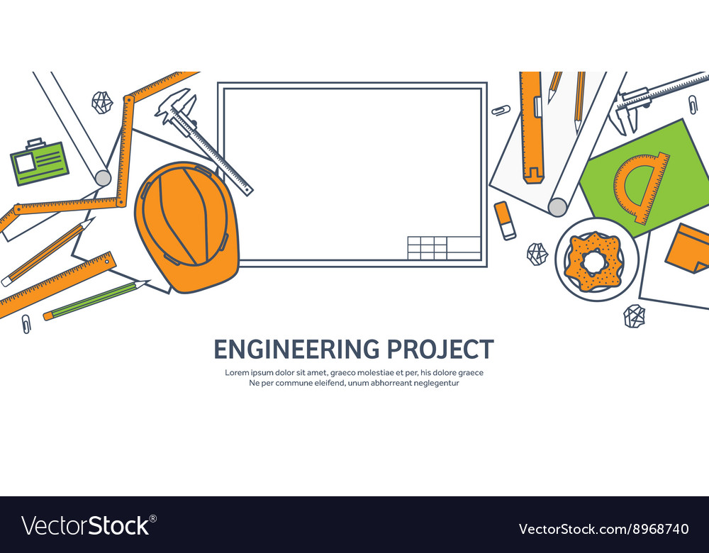 Lined outline engineering Royalty Free Vector Image
