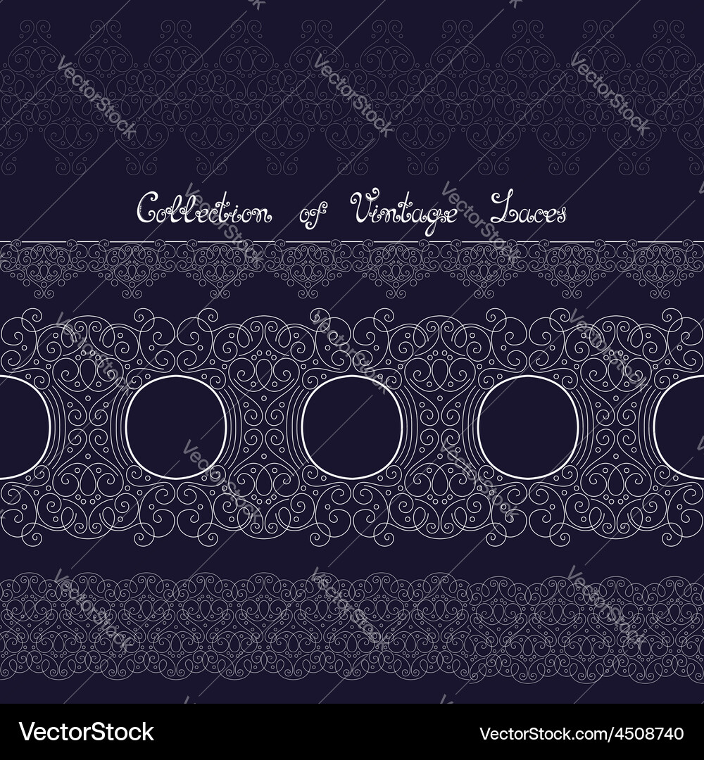Set vintage template with ornate laces Royalty Free Vector