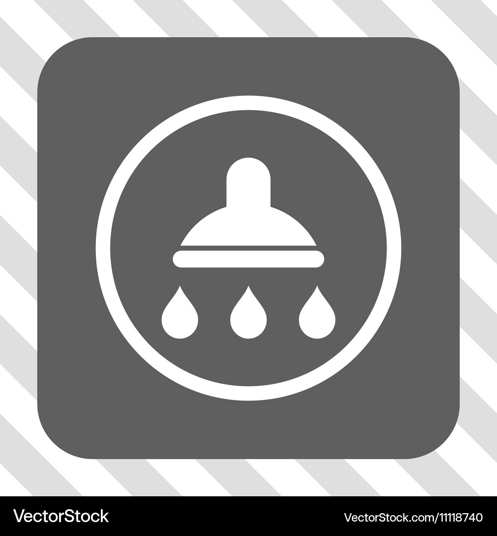 Shower rounded square button Royalty Free Vector Image