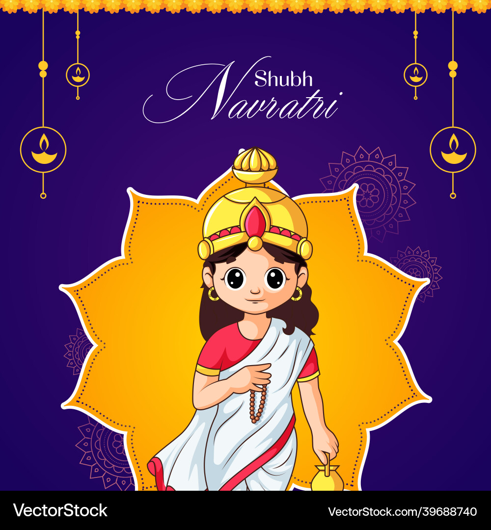 Shubh navratri banner design Royalty Free Vector Image