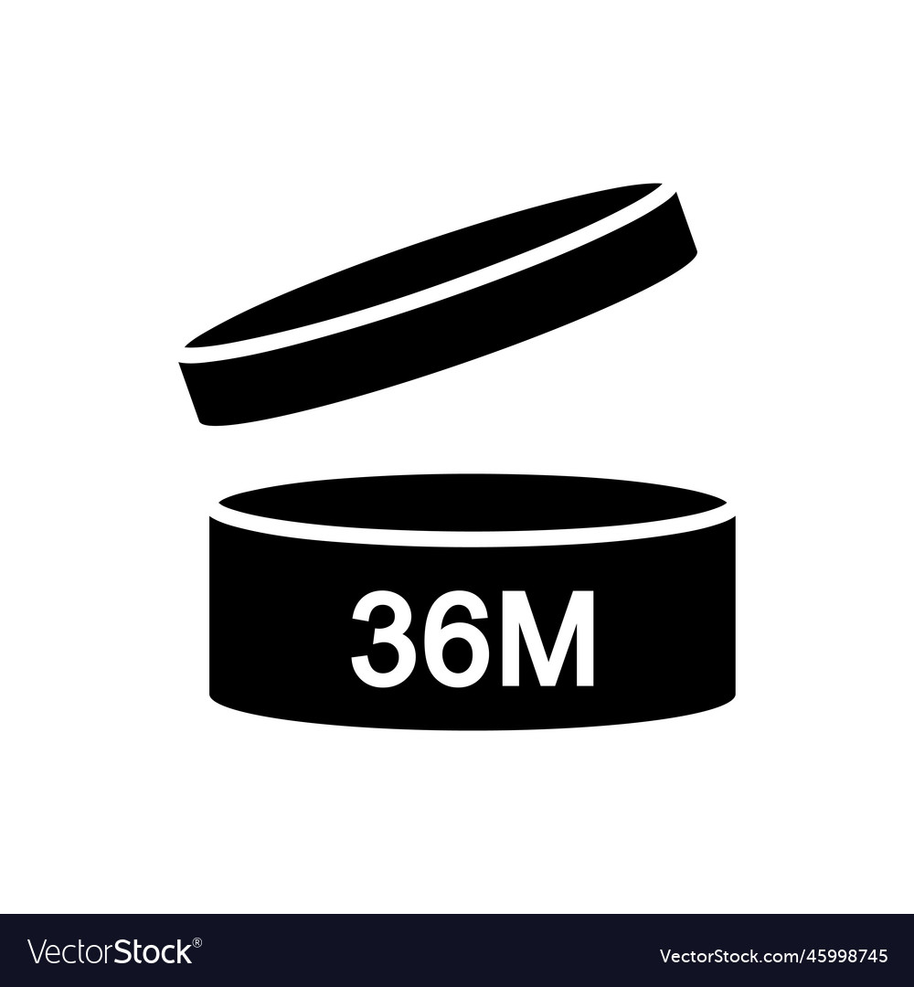 36 month black fill icon period after opening Vector Image