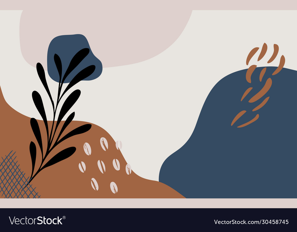 Abstract floral art leaves background hand draw Vector Image