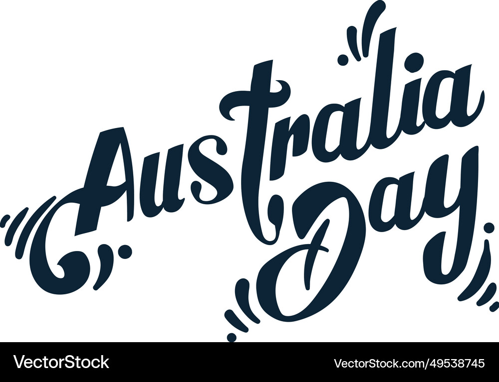 Australia day lettering isolated Royalty Free Vector Image