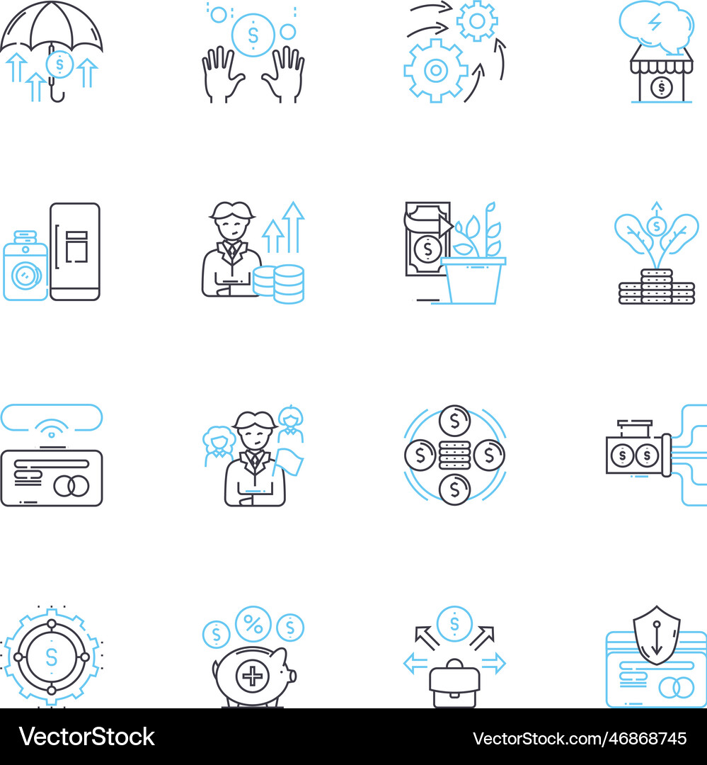 Digital marketing linear icons set seo ppc Vector Image