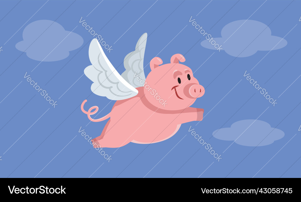 Flying Pig Cartoon
