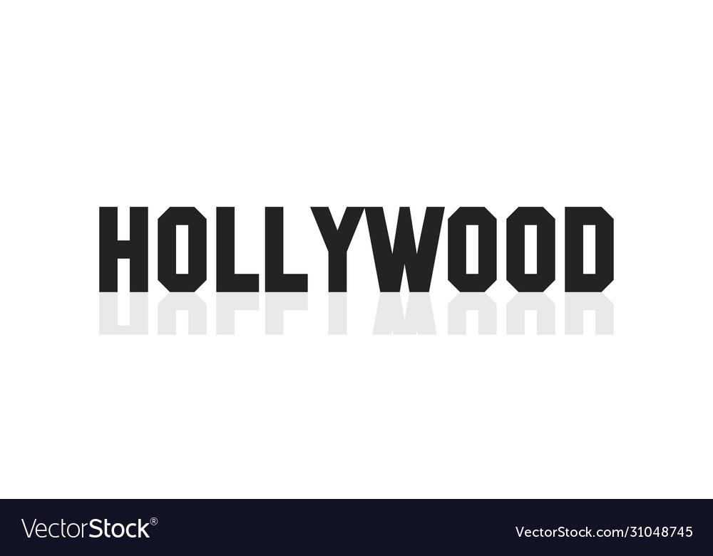 Hollywood lettering banner black letters isolated Vector Image