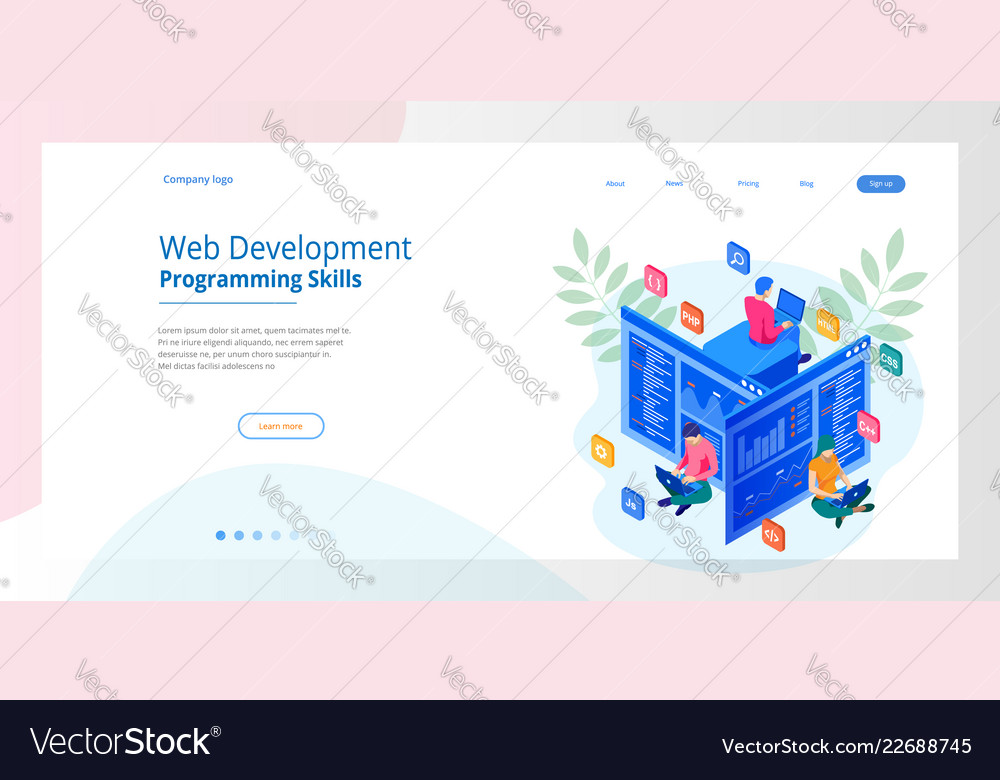 Isometric programmer coding new project web Vector Image Isometric programmer coding new project web Vector Image