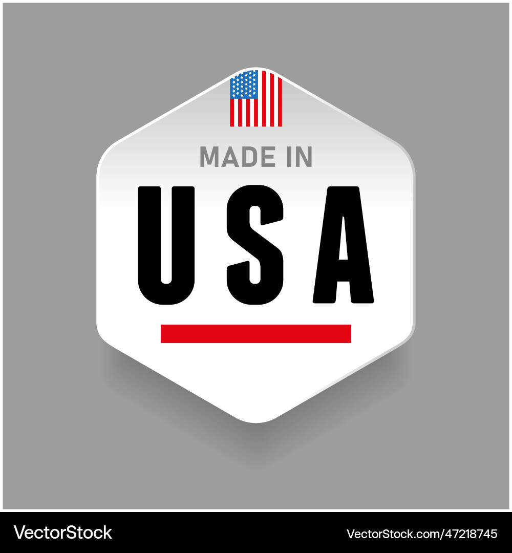 Made in usa flag sign label Royalty Free Vector Image