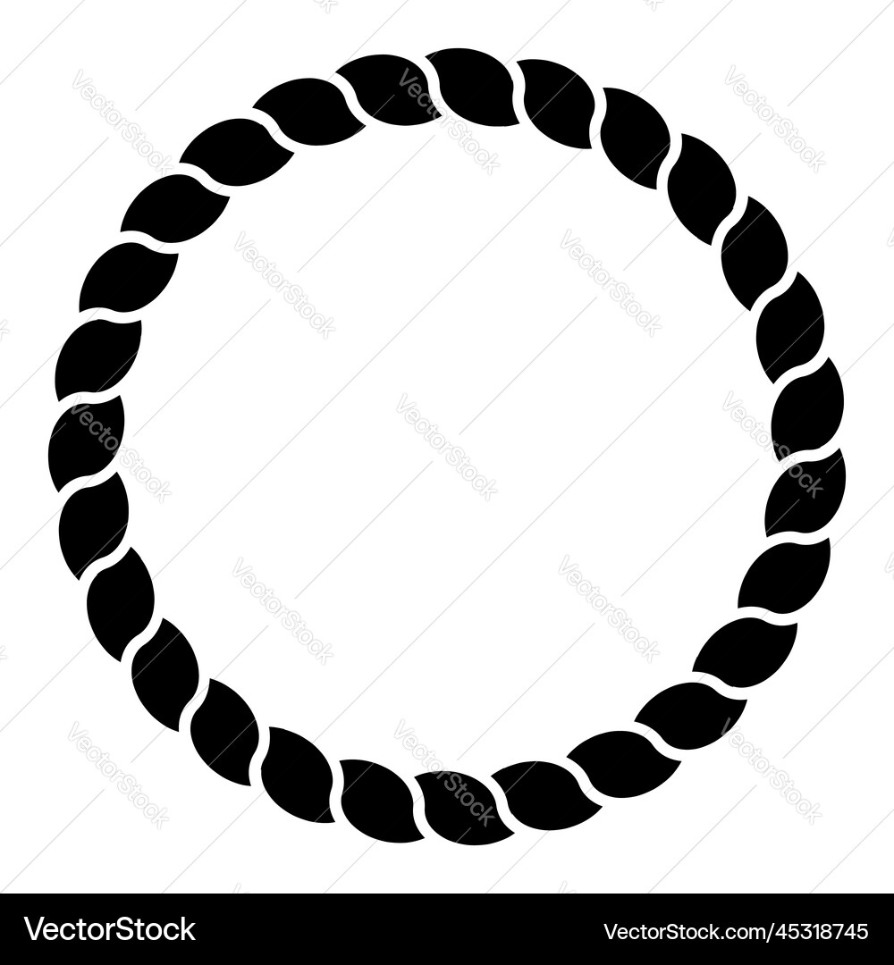 Monochrome black and white circle rope frame line Vector Image