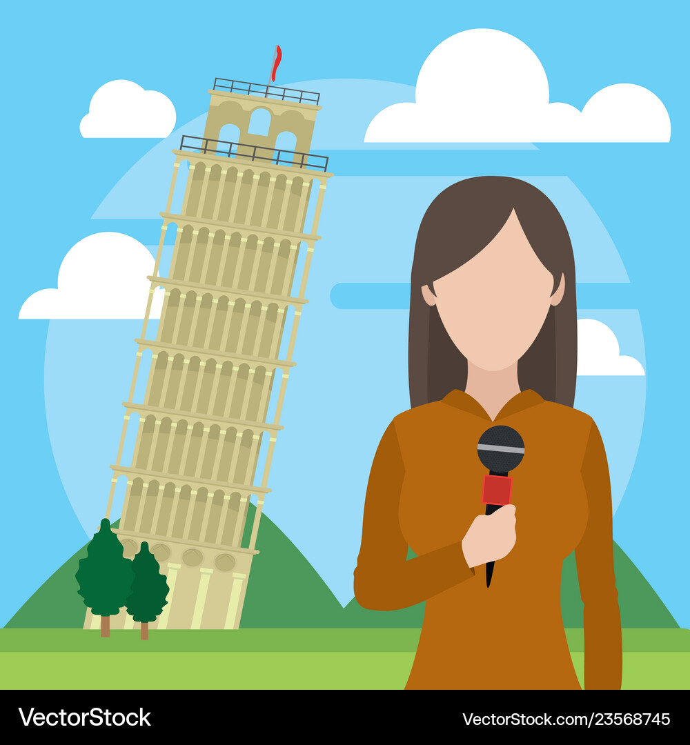 News journalist cartoon Royalty Free Vector Image