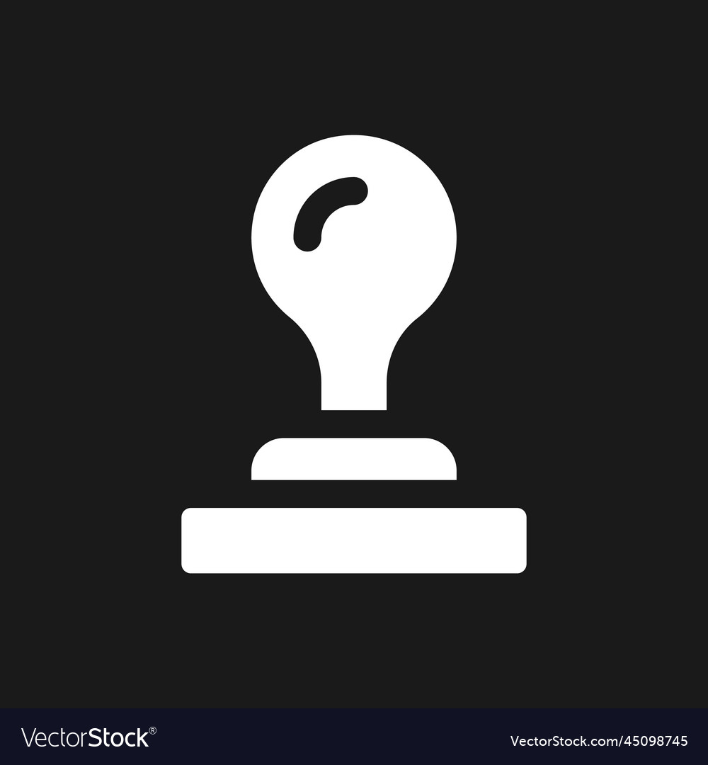 Stamp dark mode glyph ui icon Royalty Free Vector Image
