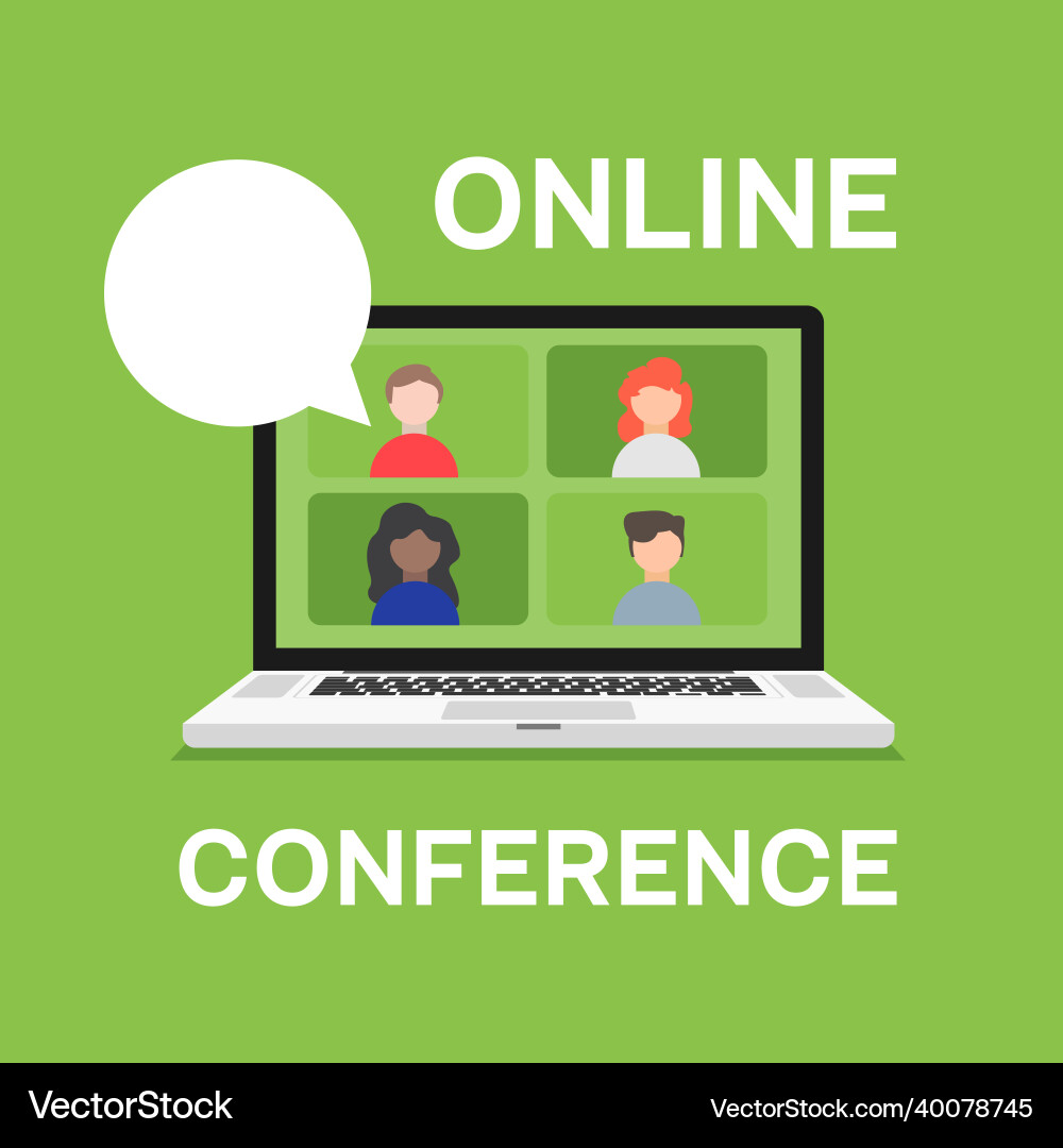 Video call conference working from home social Vector Image