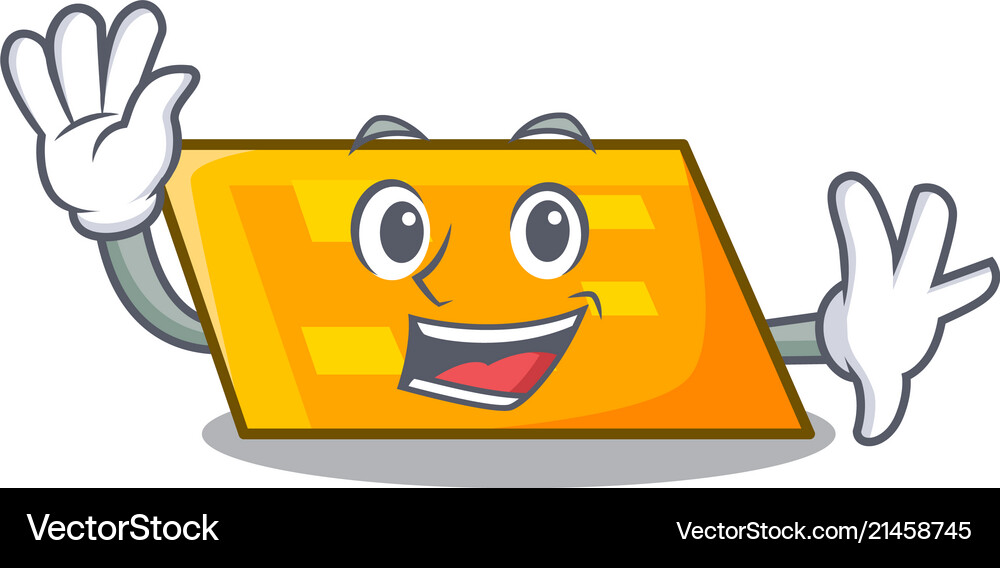 Waving parallelogram character cartoon style Vector Image