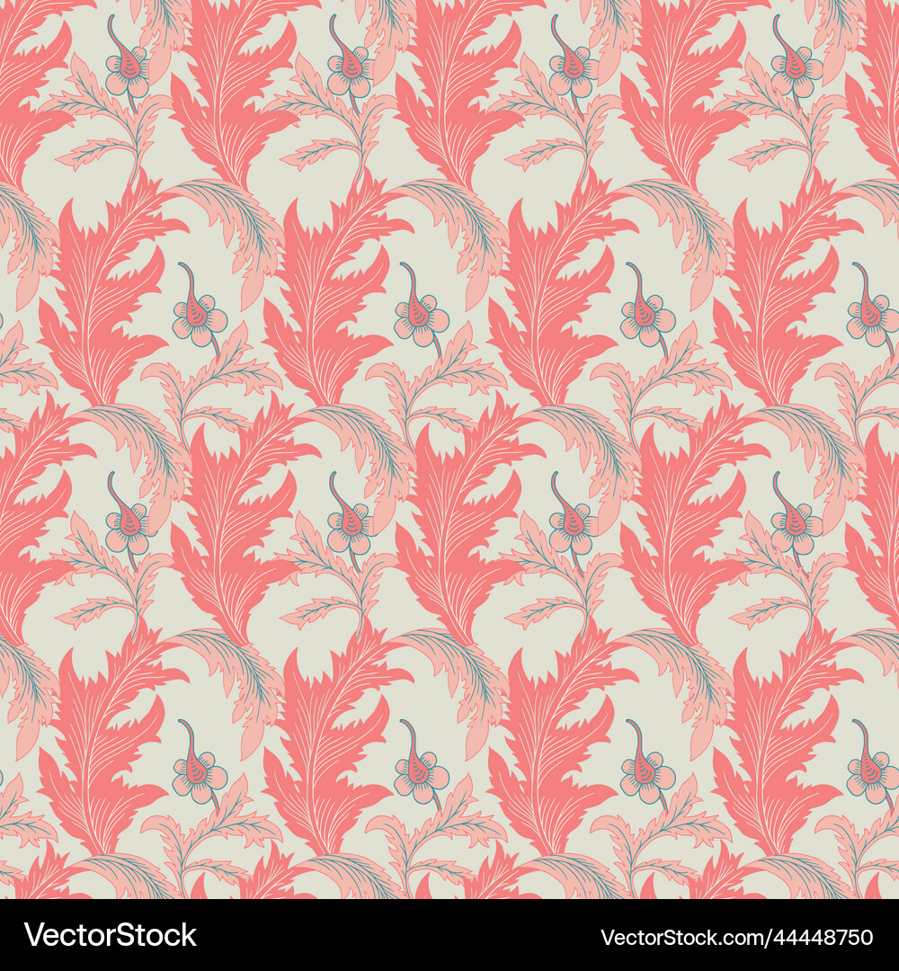 Acanthus leaves and plant seamless pattern Vector Image