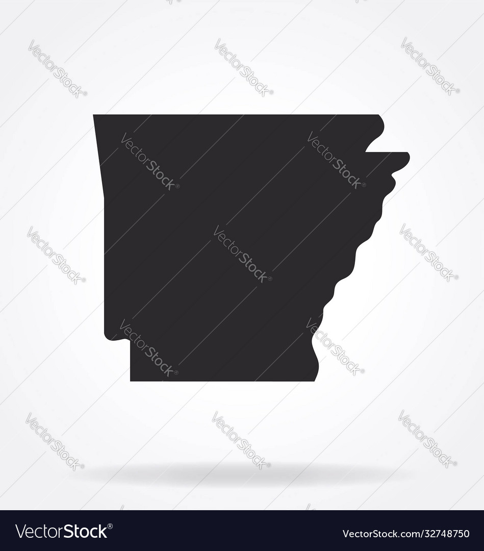 Arkansas ar state map shape silhouette simplified Vector Image Arkansas ar state map shape silhouette simplified Vector Image