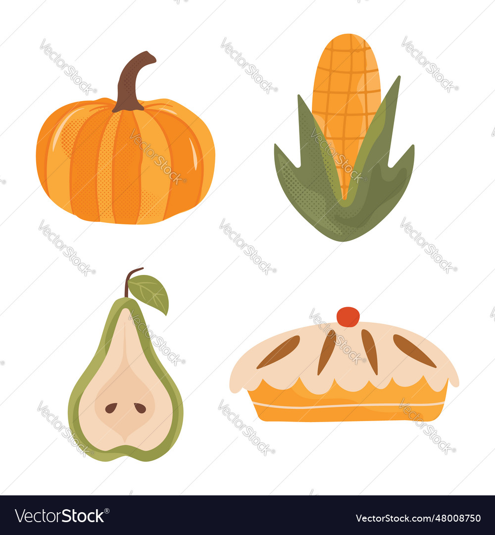 Autumn hand drawn clipart collection fall season Vector Image