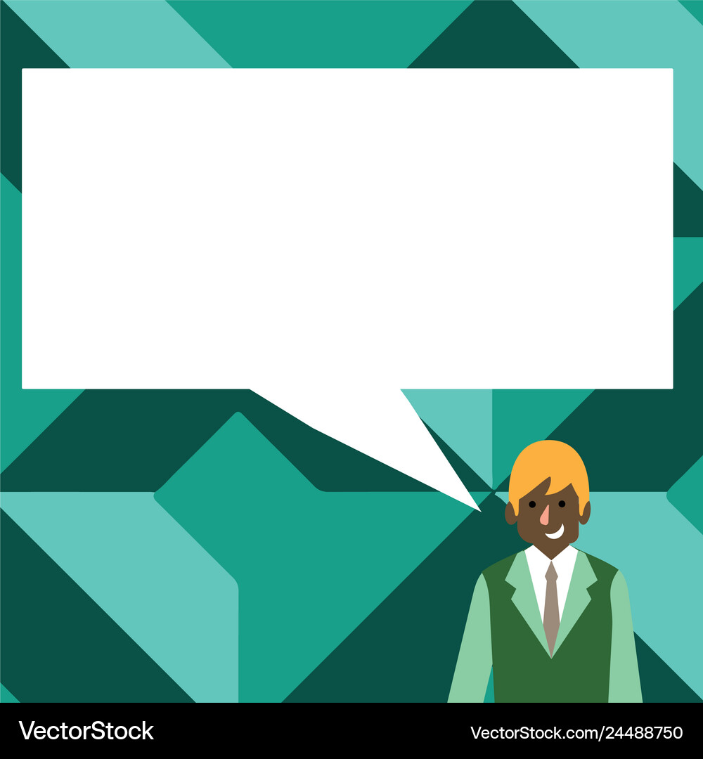 Businessman smiling and talking Royalty Free Vector Image