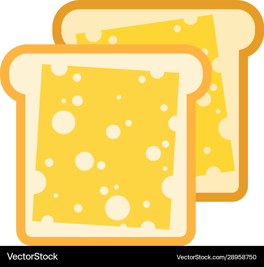 Cheese sandwiches icon flat isolated Royalty Free Vector