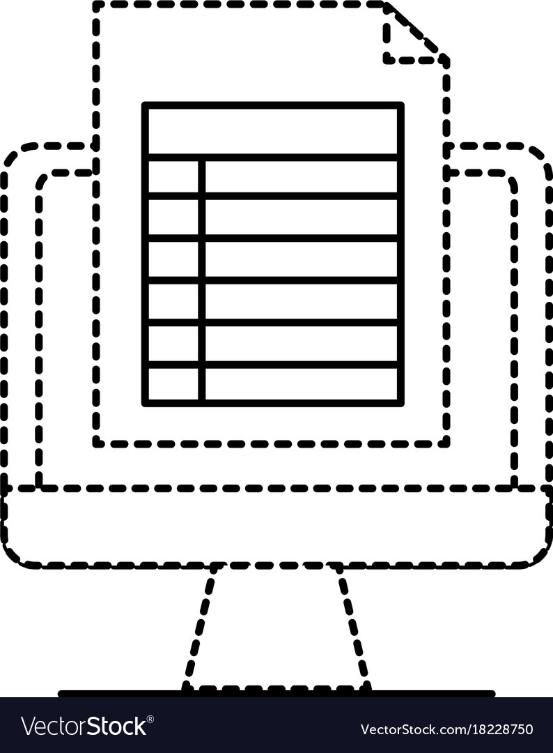 Dotted shape computer document information Vector Image
