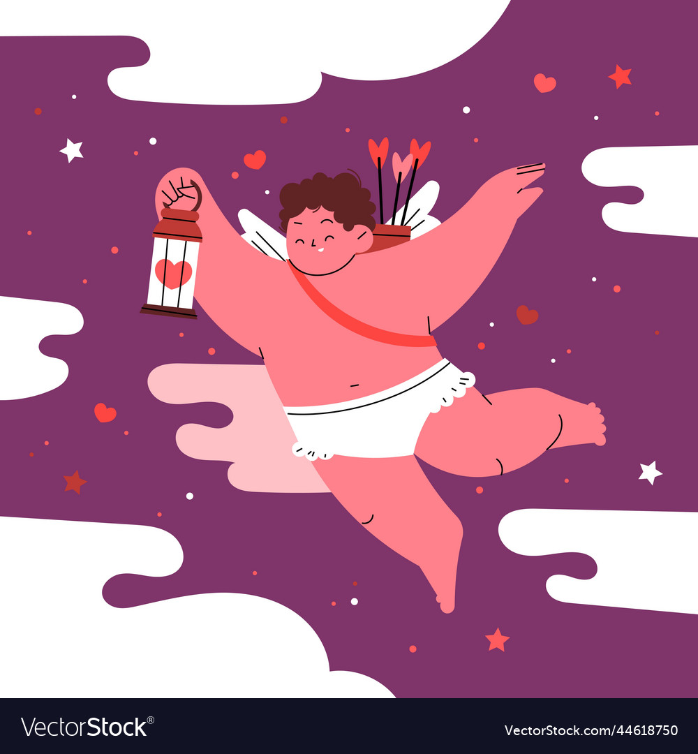 Flat valentine day cupid design design Royalty Free Vector