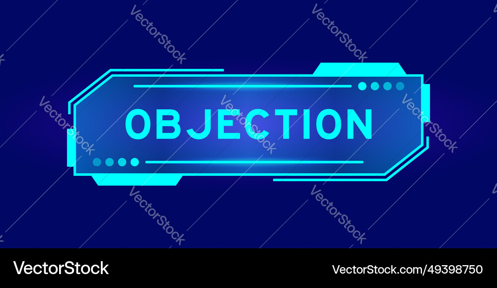 Futuristic hud banner that have word objection Vector Image