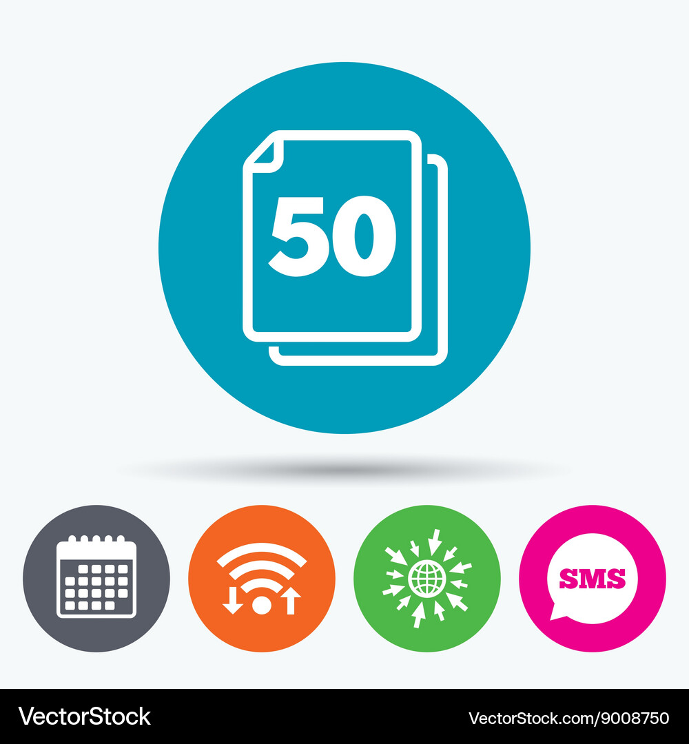 In pack 50 sheets sign icon papers symbol Vector Image