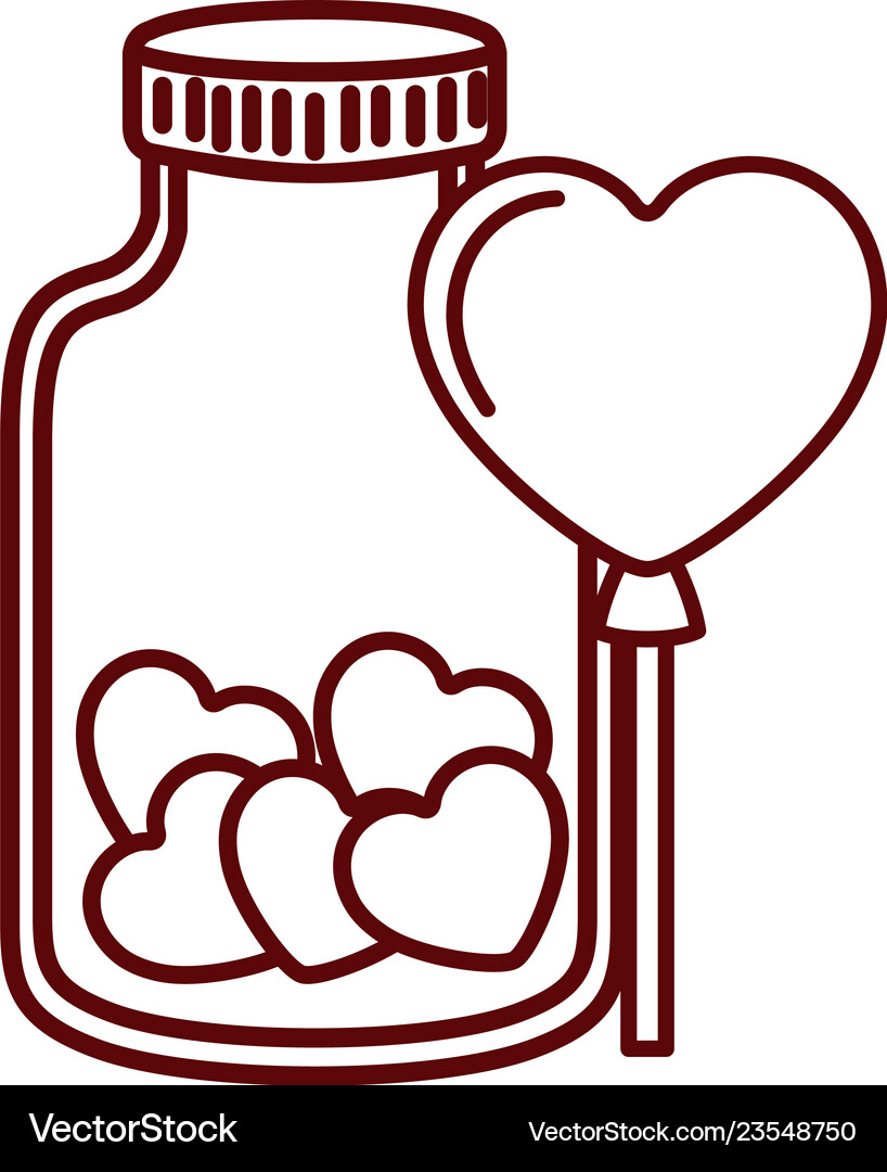 Jar with hearts isolated icon Royalty Free Vector Image
