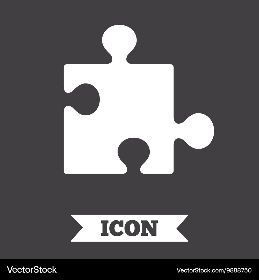 Puzzle piece sign icon strategy symbol Royalty Free Vector